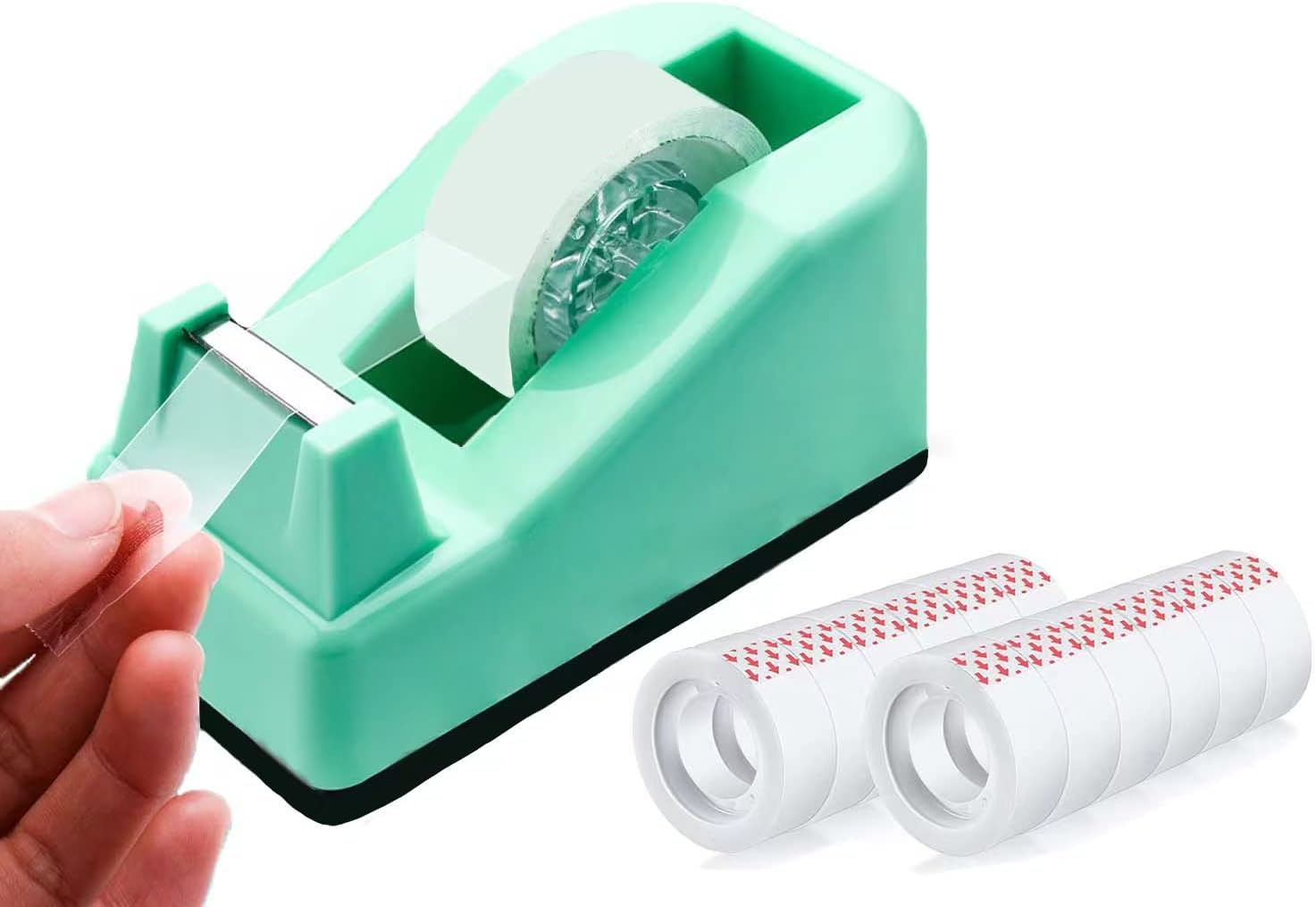 Amazon.com : Tape Dispenser Desk with 12 Rolls Transparent Cute Small ...