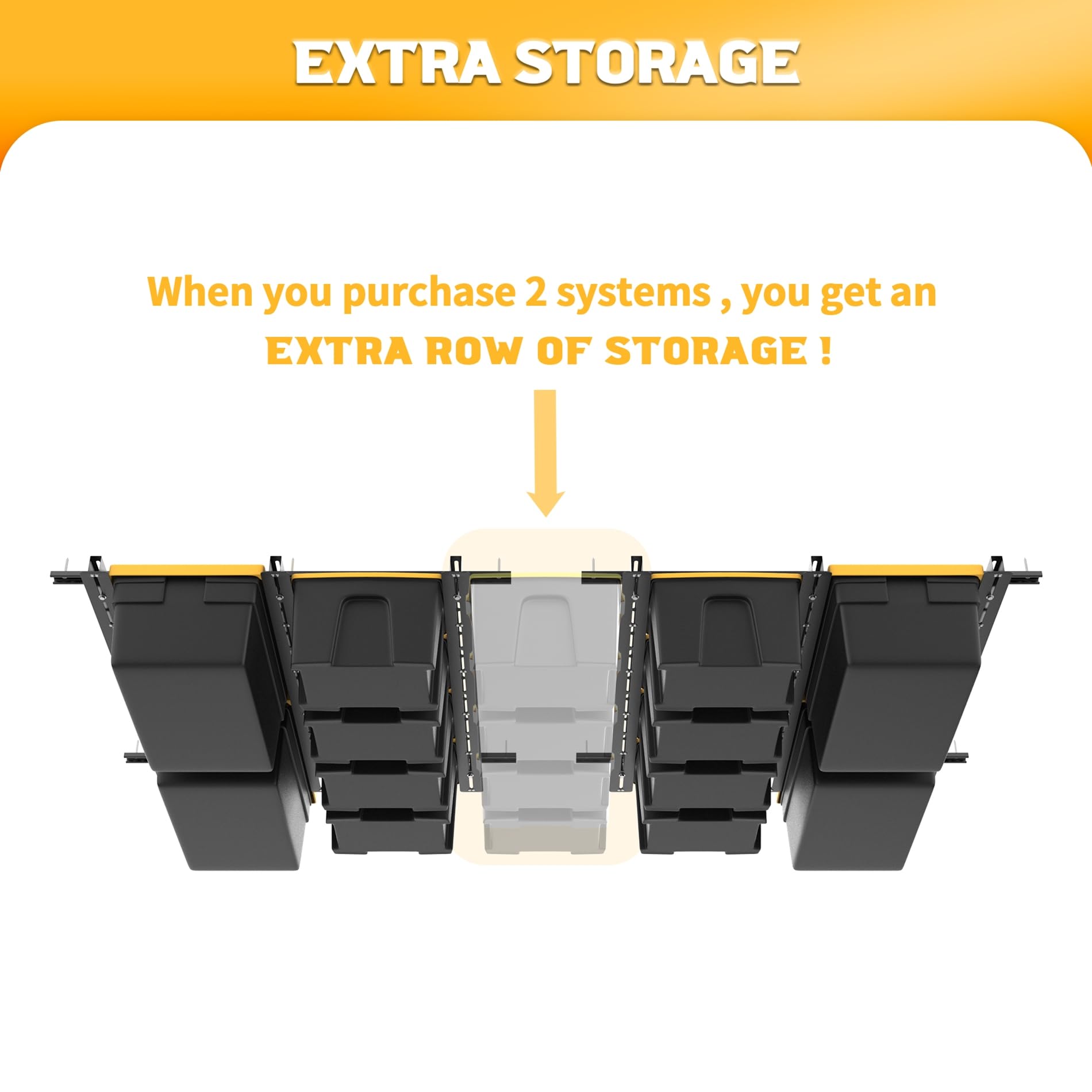 Snapklik.com : WALMANN Overhead Tote Storage Rail System, Garage ...