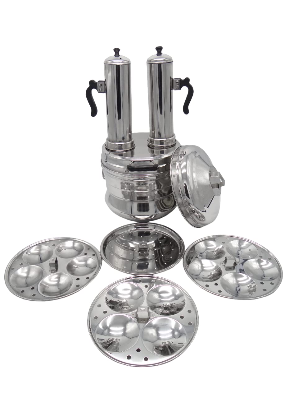 Camrin 2 in 1 Stainless Steel Puttu Maker with (SS 14 Kuzhi Idly Pot ...