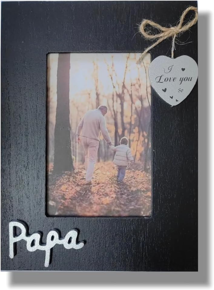 Grandpa Picture Frame,I Love You Papa Photo Frame with Heart,Father Day ...
