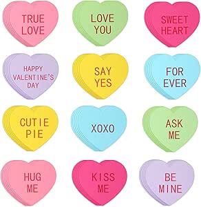 Amazon.com: 60 Pieces Heart Paper Cutouts Valentine's Day Cardboard Cut ...