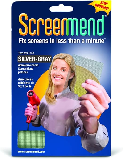 Window Screen Repair Kit - 5"x7" Patch Silver (2 Patches) - Amazon.com