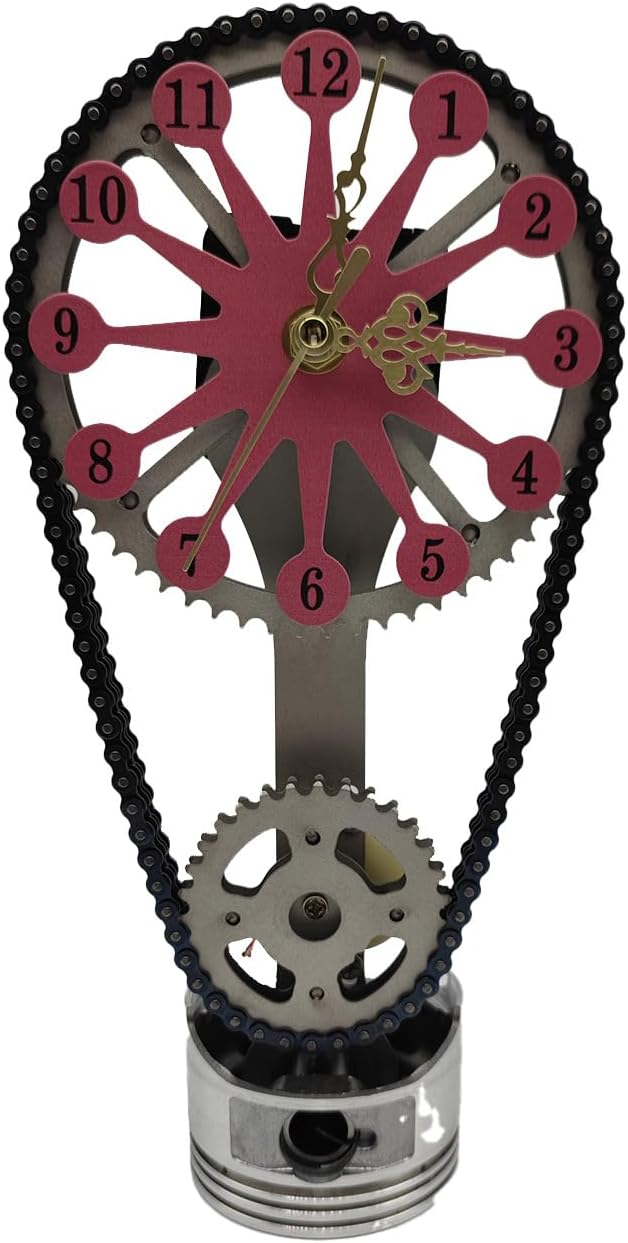 Amazon.com: Lvsenran Vintage Gear Clock, Table Metal Edition Rotating ...