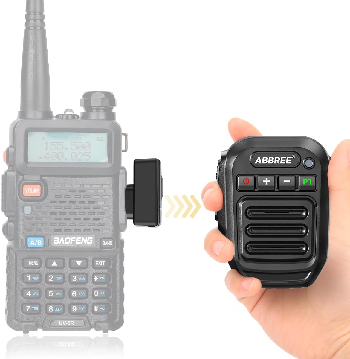 Amazon.com: ABBREE Ham Radio Wireless Handheld Speaker Mic, 2 Pin ...