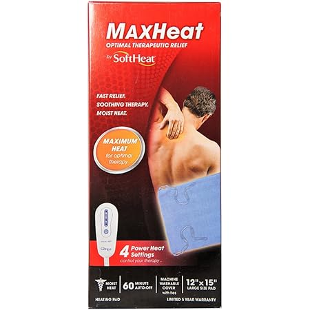 Amazon.com: MaxHeat by SoftHeat Heating Pad, Moist or Dry, Deluxe ...