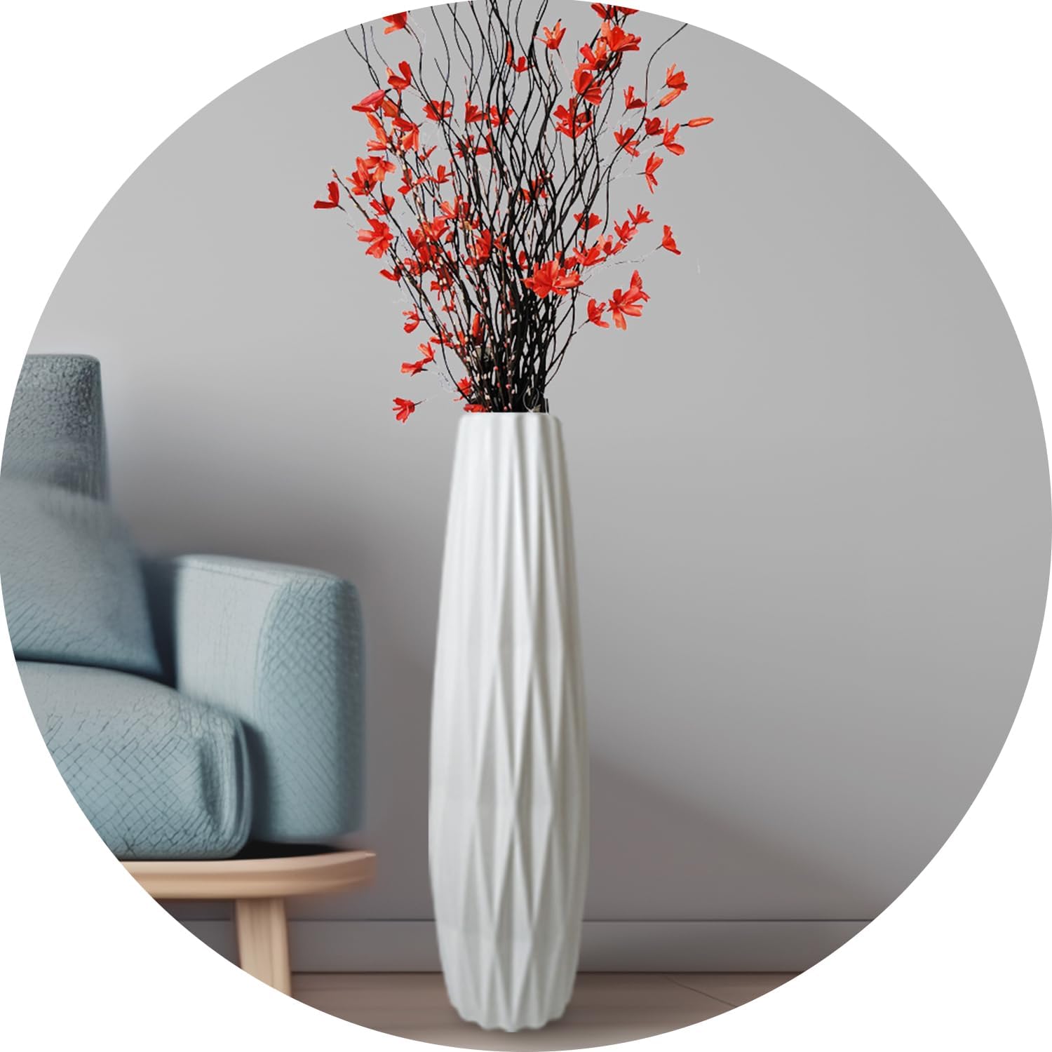 Amazon.com: TDIAVH Ceramic White Floor Vase 24 Inches Tall Flower ...