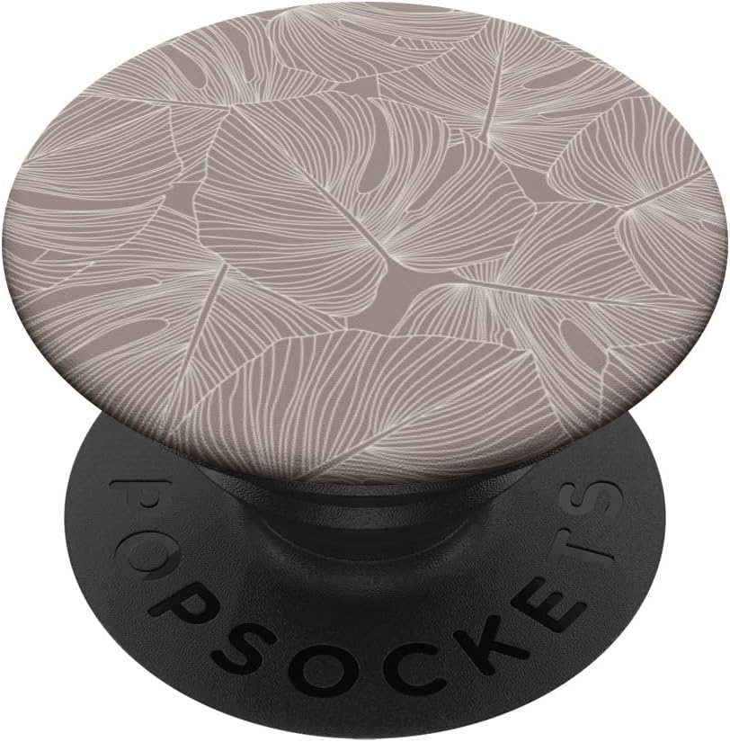 Amazon.com: Modern Minimal Tropical Monstera Leaf Design (Neutral Taupe ...