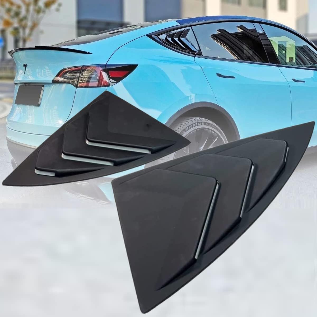 Amazon.com: EzMech Rear Side Window Louvers 2Pcs for Tesla Model Y 2020 ...