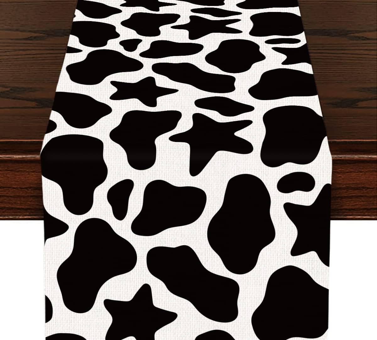 Amazon.com: Cow Print Table Runner, Kitchen Dining Table Decor, Cute ...