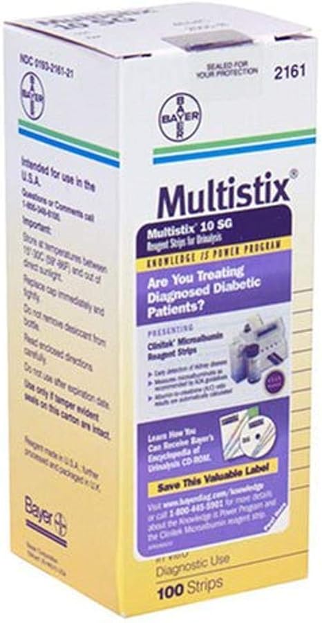 Multistix 10 S G Reagent Strips For Urinalysis, Tests For 10 Separate ...