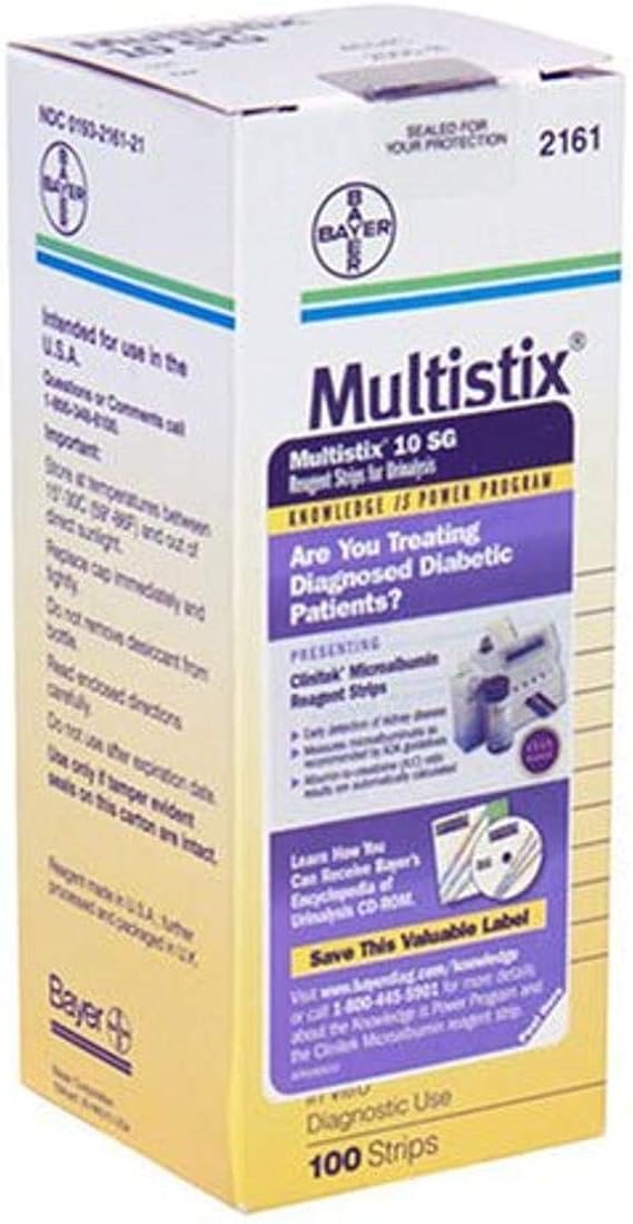 Multistix 10 S G Reagent Strips For Urinalysis, Tests For 10 Separate ...