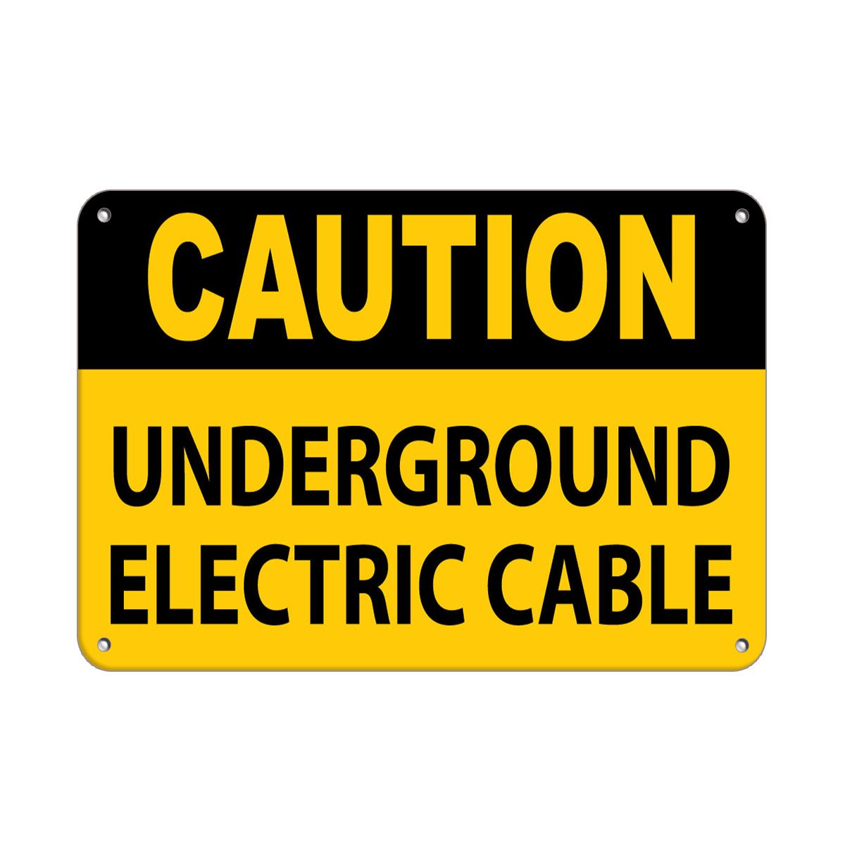 Aluminum Horizontal Metal Sign Multiple Sizes Caution Underground ...