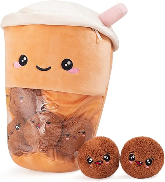 Amazon.com: YUELE Removable Stuffed Boba Plushies 13.7in Squishy Bubble ...