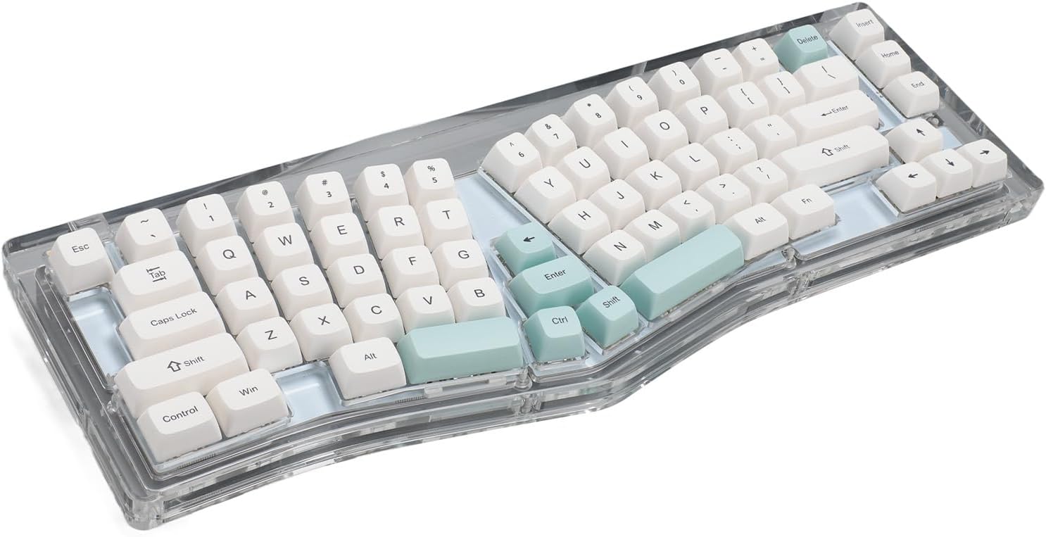 Ergonomic Keyboard, 72 Key USB Wired Mechanical Keyboard with RGB ...