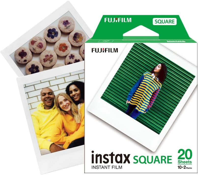 instax SQUARE film 20 shot pack, white Border - contains 2 x 10 shot ...