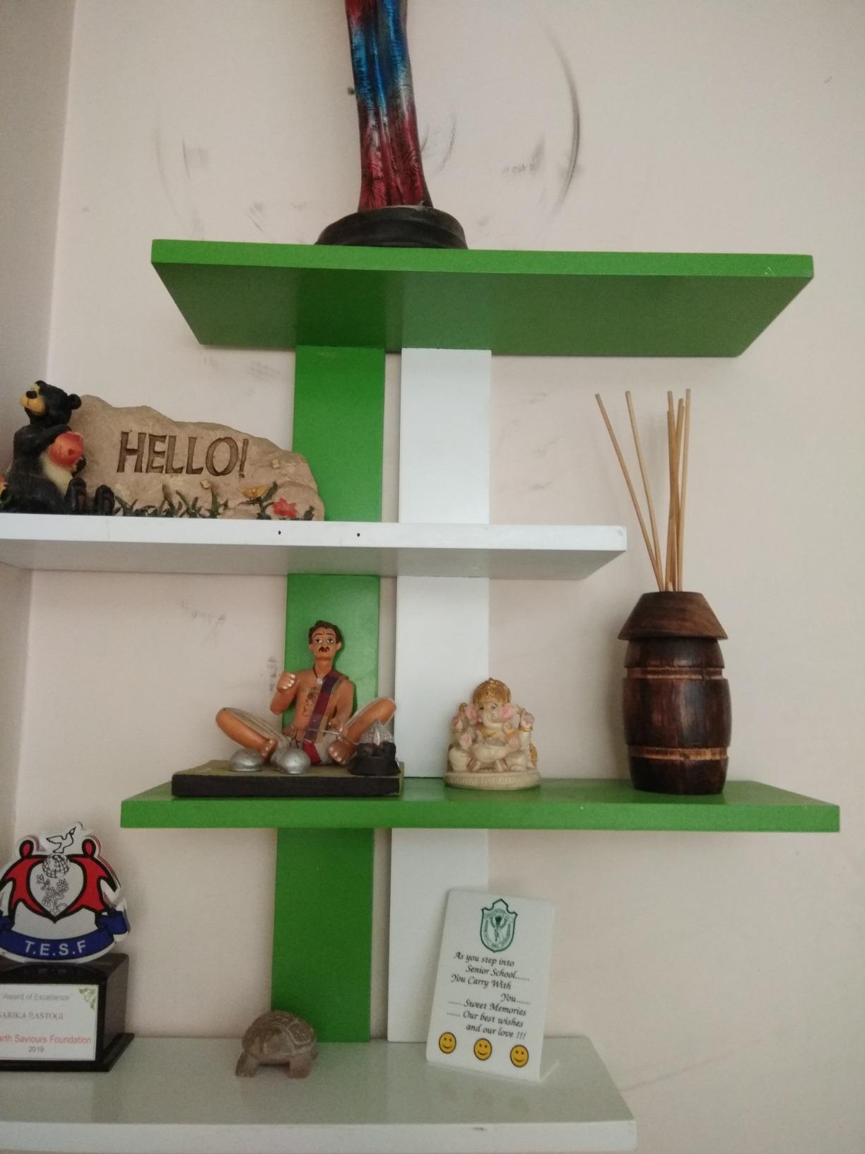 DS SHOPPEE MDF Wooden Wall Mount Shelf,Matte Finish,Set Of 1,White ...