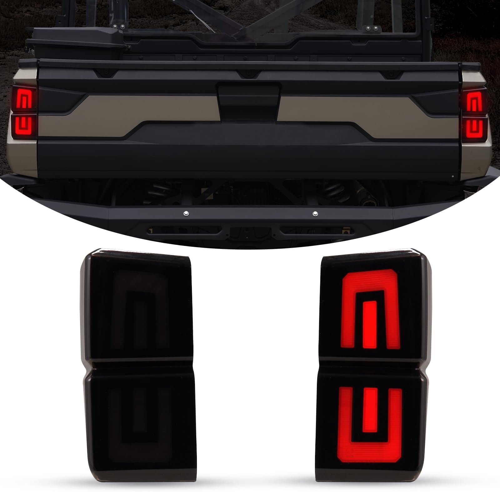 Amazon.com: Kiwi Master Smoked LED Tail Lights for 2018-2025 Polaris ...