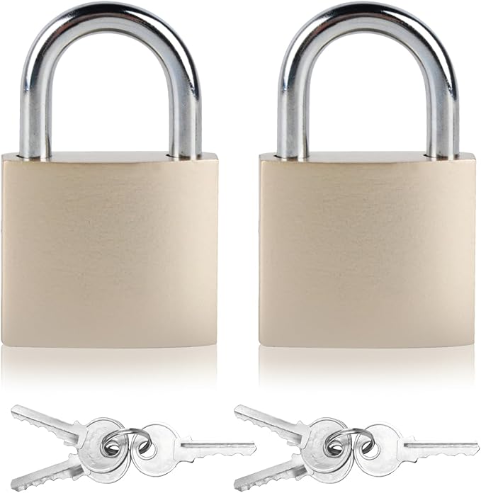 2 Pcs Keyed Alike Padlocks with Keys, 38mm Heavy Duty Padlock with Key ...