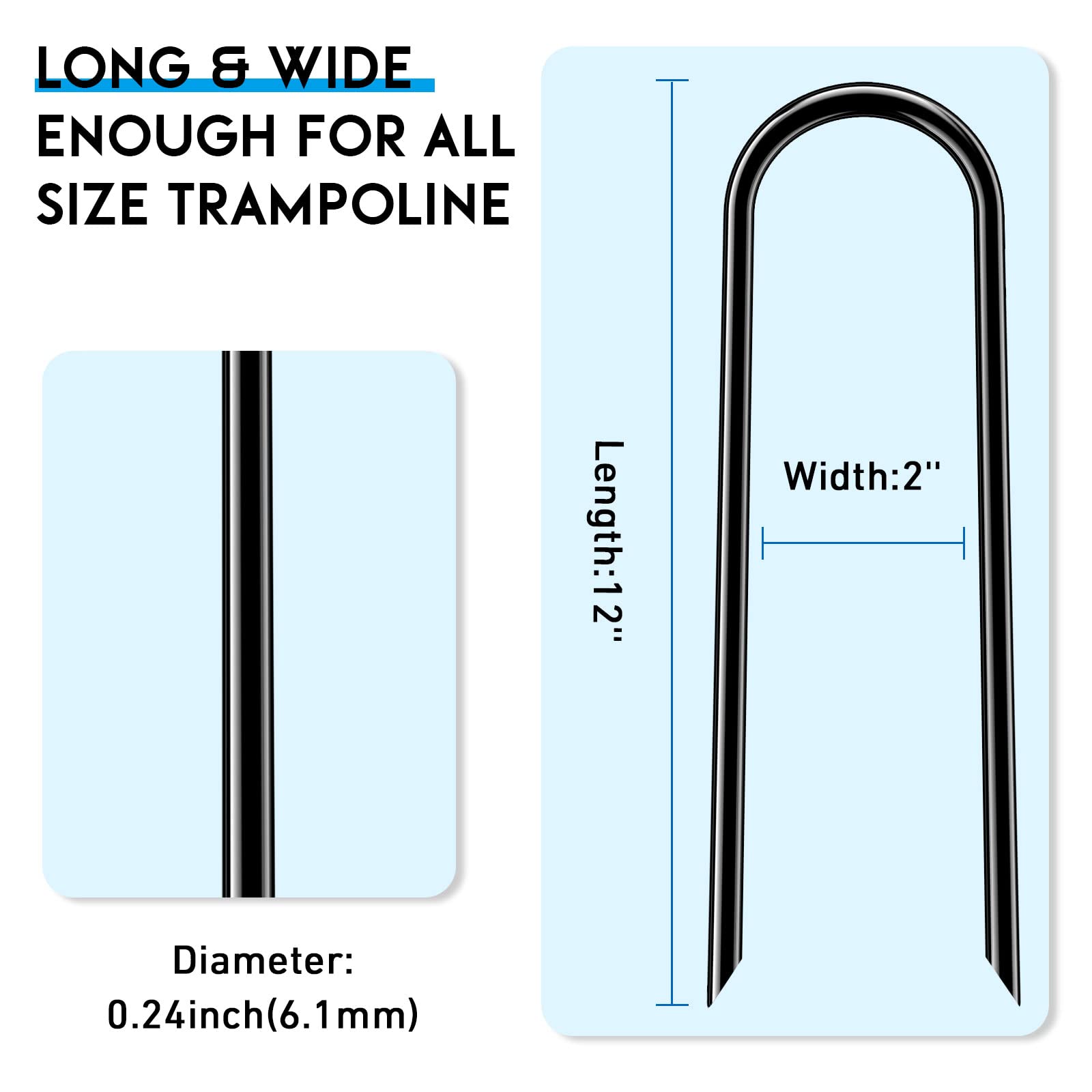 Trampoline Stakes high Wind, Heavy Duty Trampoline Anchors, Galvanized ...