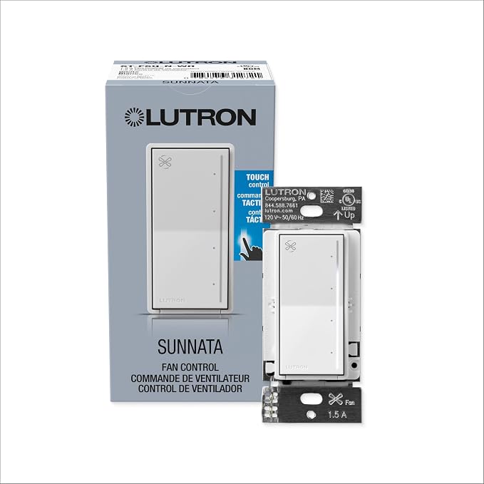 Lutron Sunnata Touch Fan Control, 4-Speed, 1.5 Amp/Single-Pole, Neutral ...
