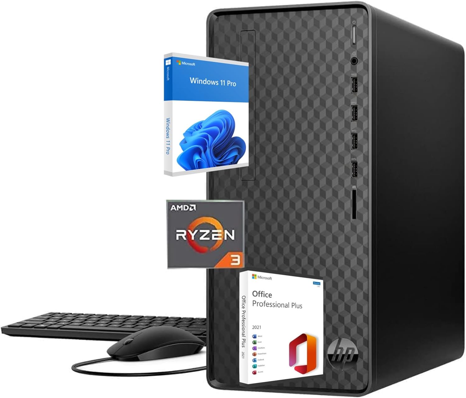Amazon.com: HP Business Desktop PC Computer - AMD Ryzen 3 5300G ...