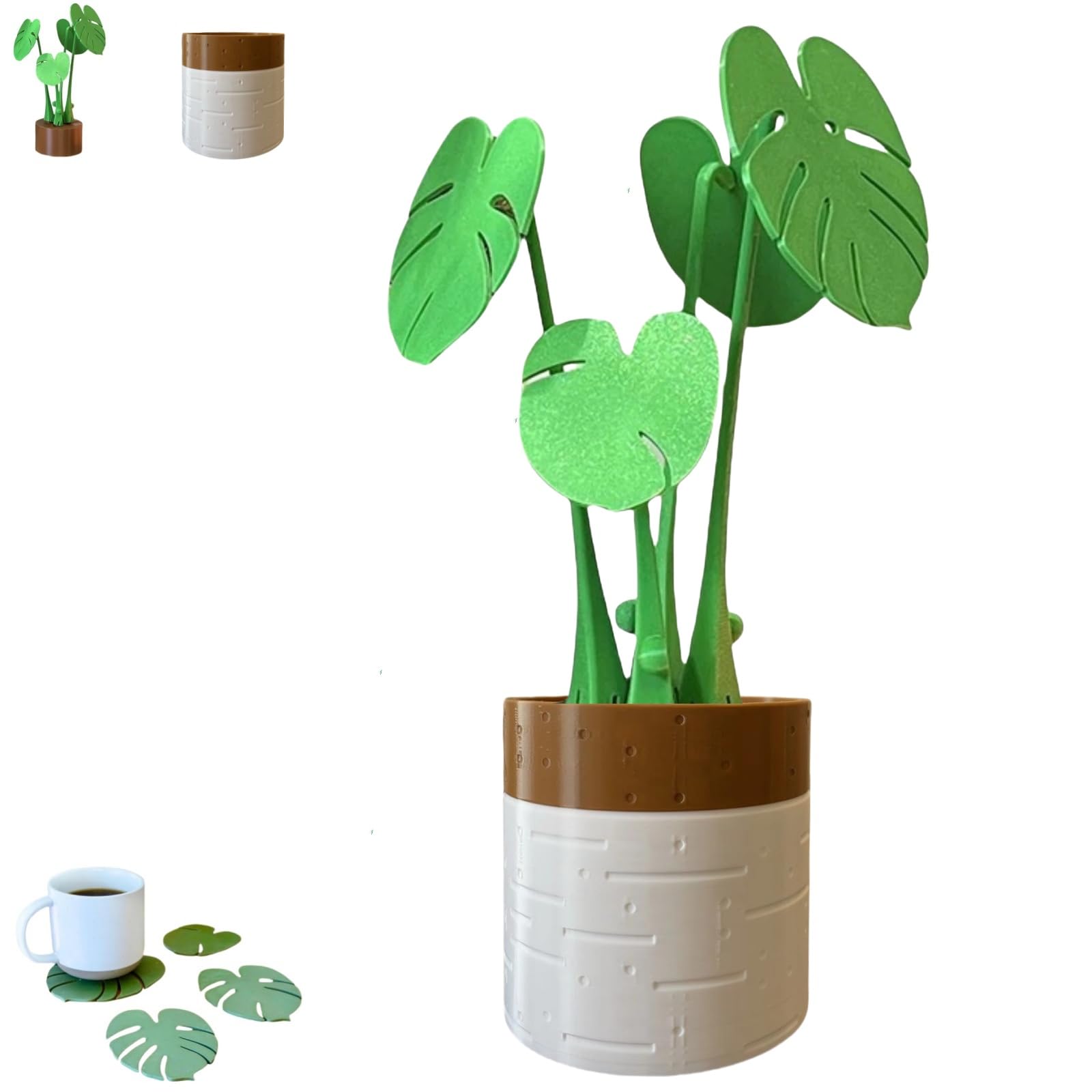 Amazon.com: Monstera Coaster Set 3D Printed,Plant Coasters，Magnetic ...