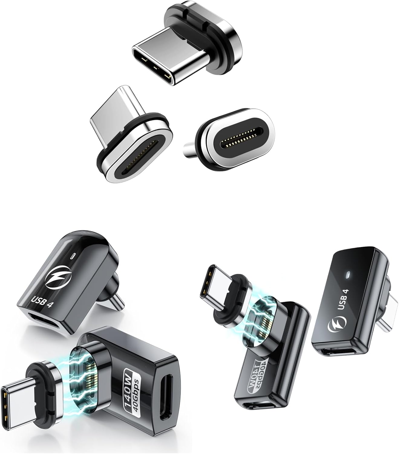 Amazon.com: HanCenDa USB Type C Magnetic Adapter 4Pack, 24Pins 90 ...