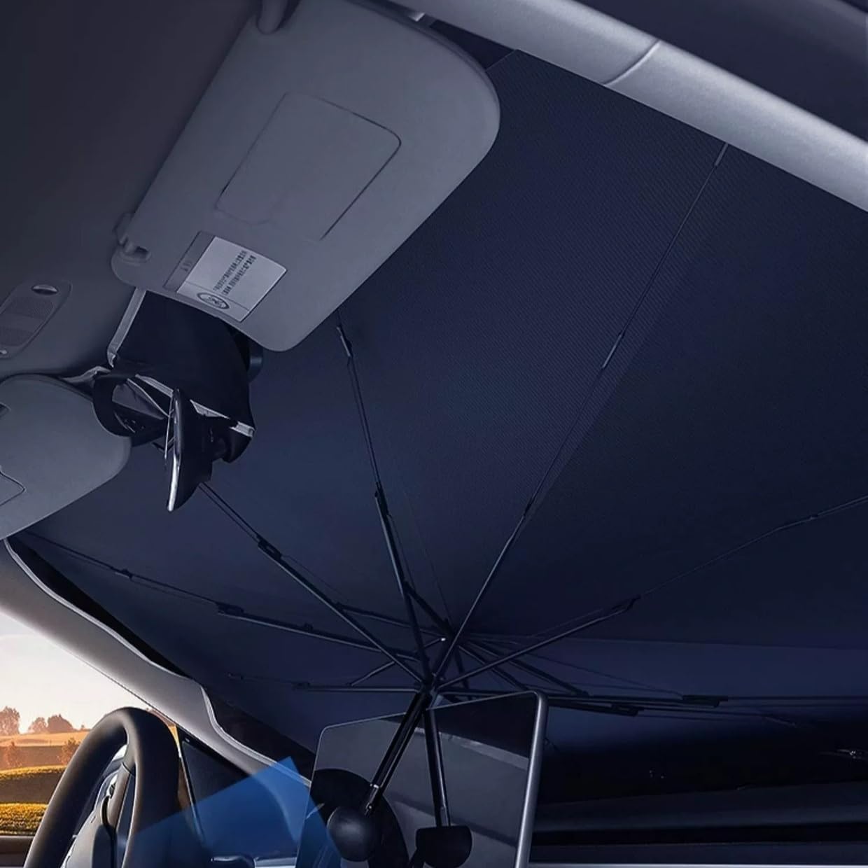 Amazon.com: 2025 Foldable Car Windshield Sun Shade Umbrella - UV ...