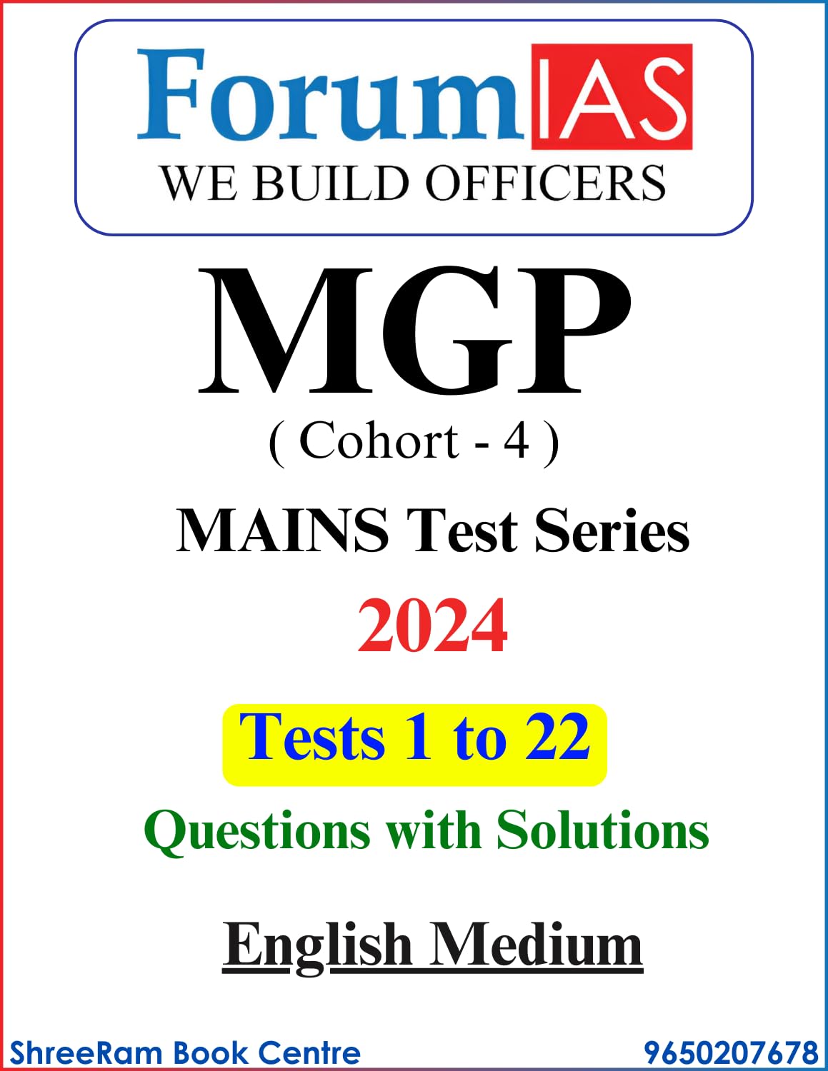 Buy Forum IASForum IAS MGP Mains Test Series 2024 LATEST | Half Length ...