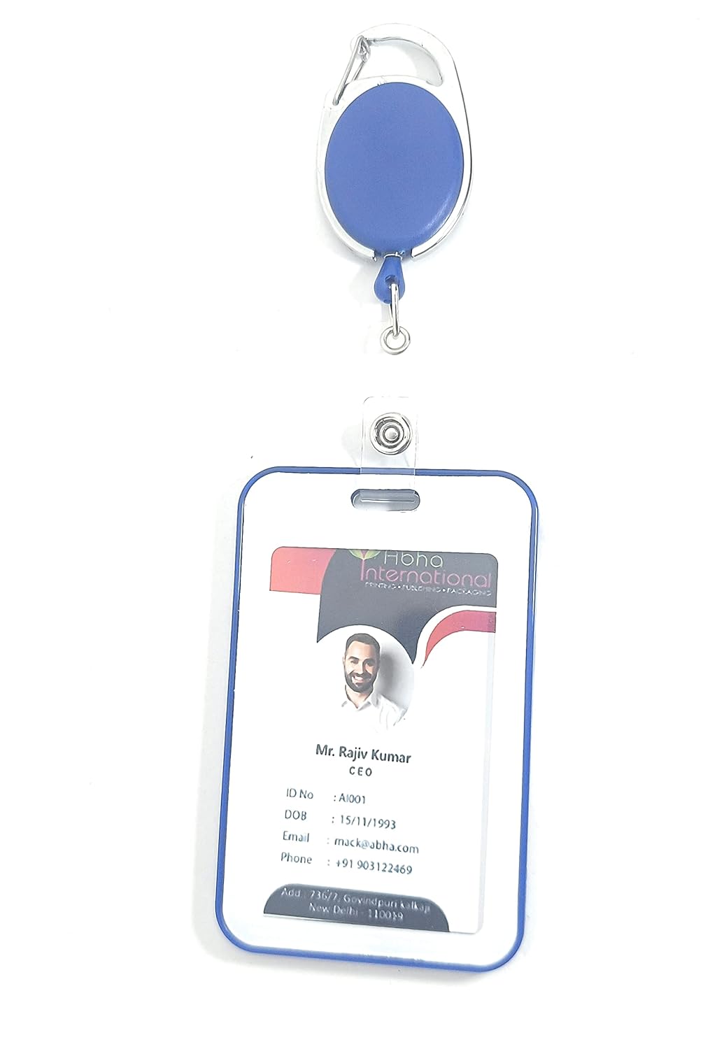 3 Pack - ABHA International Plastic Id Card Holder - Blue Oval Badge ...