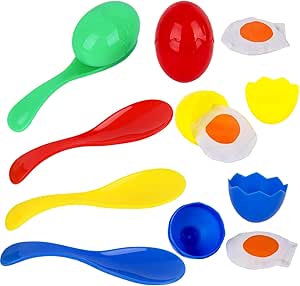 Amazon.com: LovesTown Spoon Race Game Set, Egg Relay Race for Kids ...