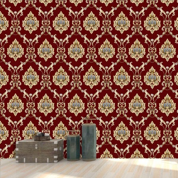 PG WALLPAPERS Heavy 3D Damask Wallpaper | Standard Roll | Size: 0.53x9 ...