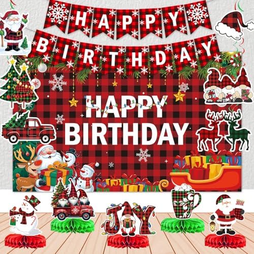 Amazon.com: Christmas Decorations Merry Happy Birthday Banner Christmas ...