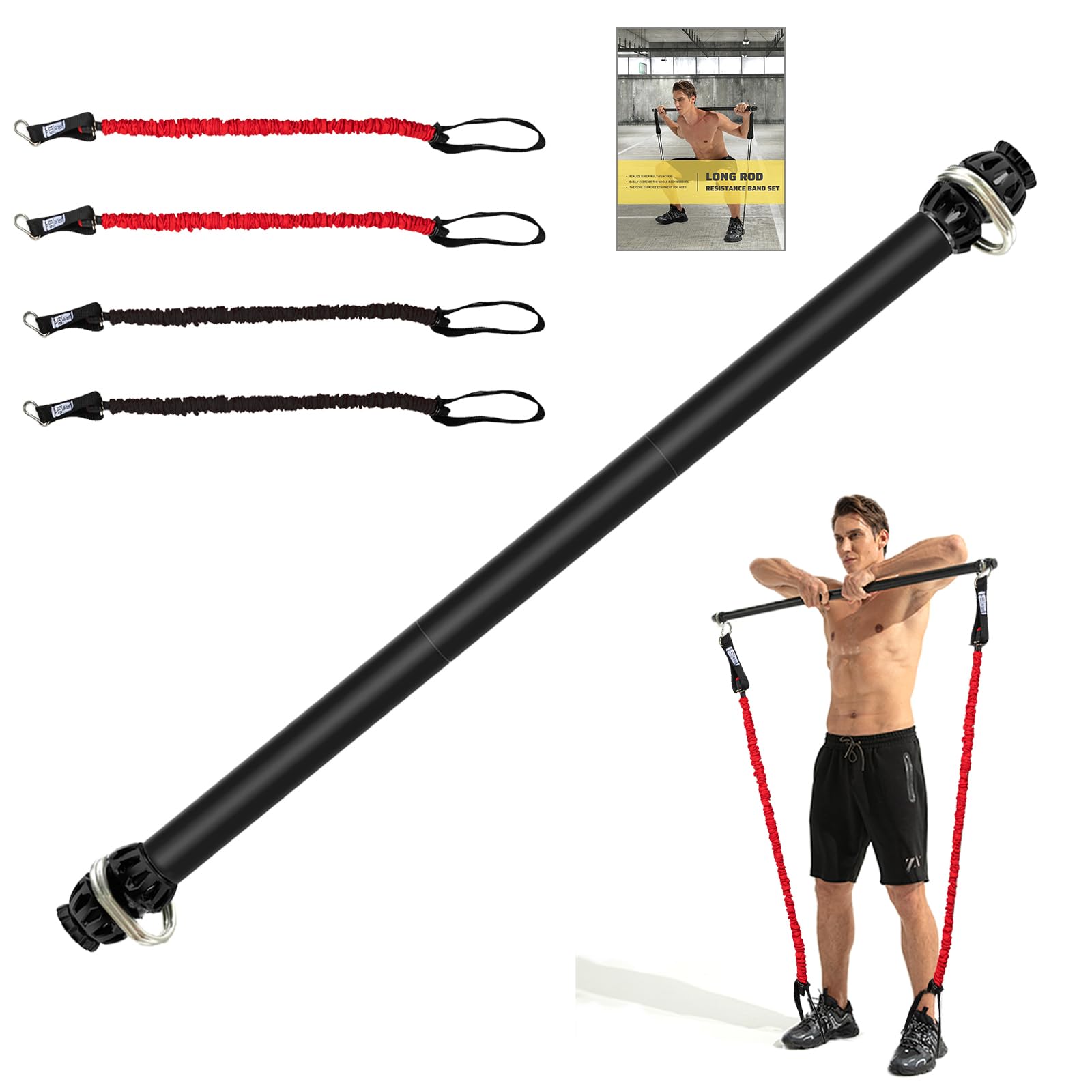 Snapklik.com : Resistance Band Bar, Portable Pilates Bar