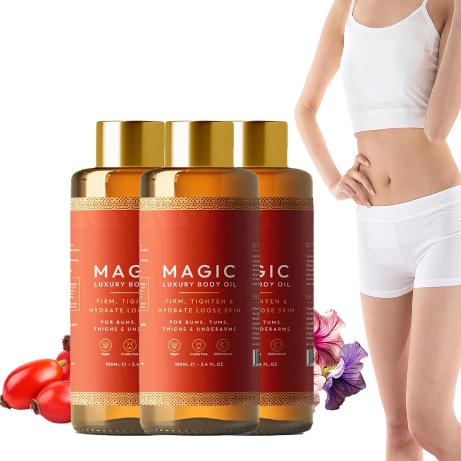 3 PCS Magic Body Oil - 100ml, Collagen Body Oil Skin Care Moisturizing ...