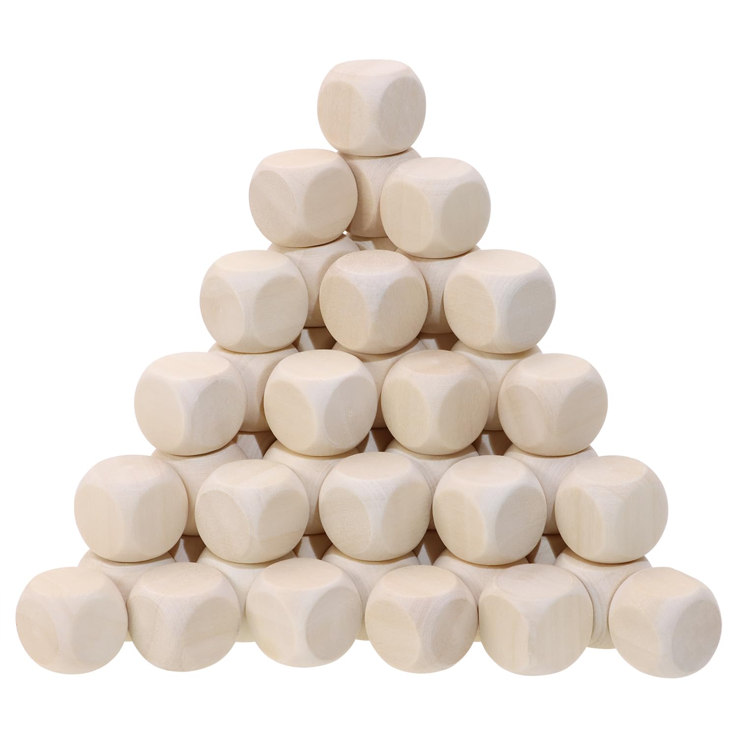 Amazon.com: Shapenty Wooden Round Cornered Blank Dice Cubes for ...