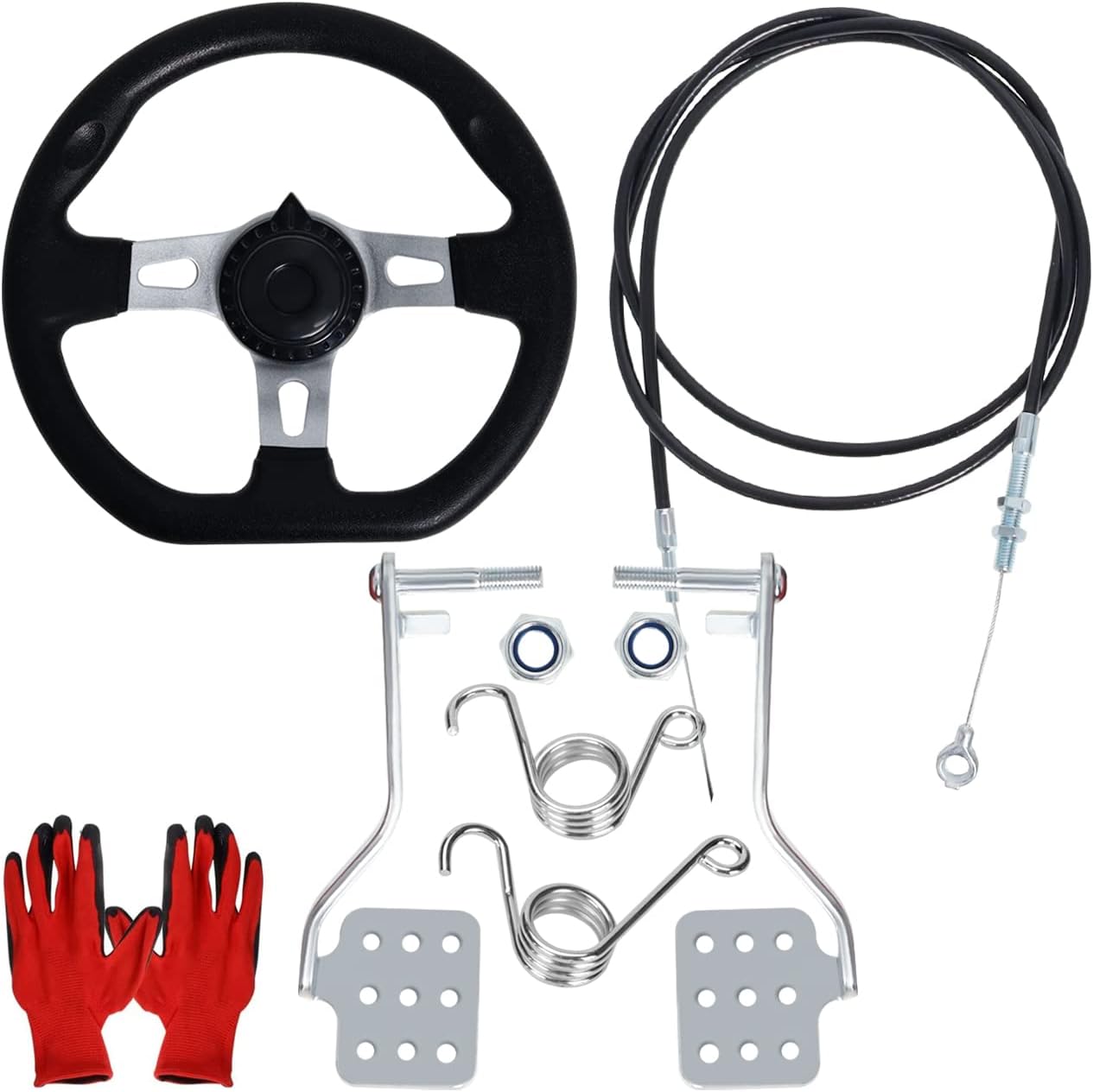 Amazon.com: Go Kart Brake Throttle Pedals with Automotive Steering ...