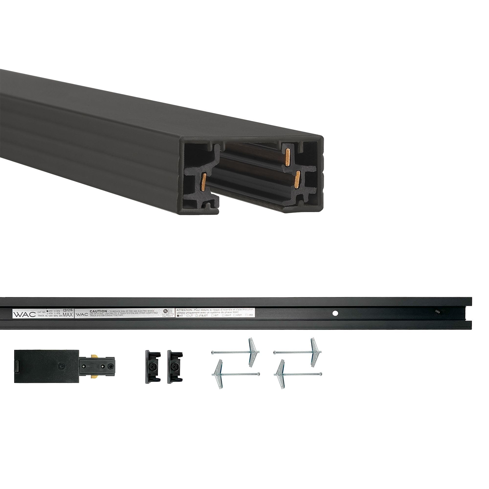 WAC Lighting H Track 8FT Single Circuit, 120V Field-Cuttable Track for ...