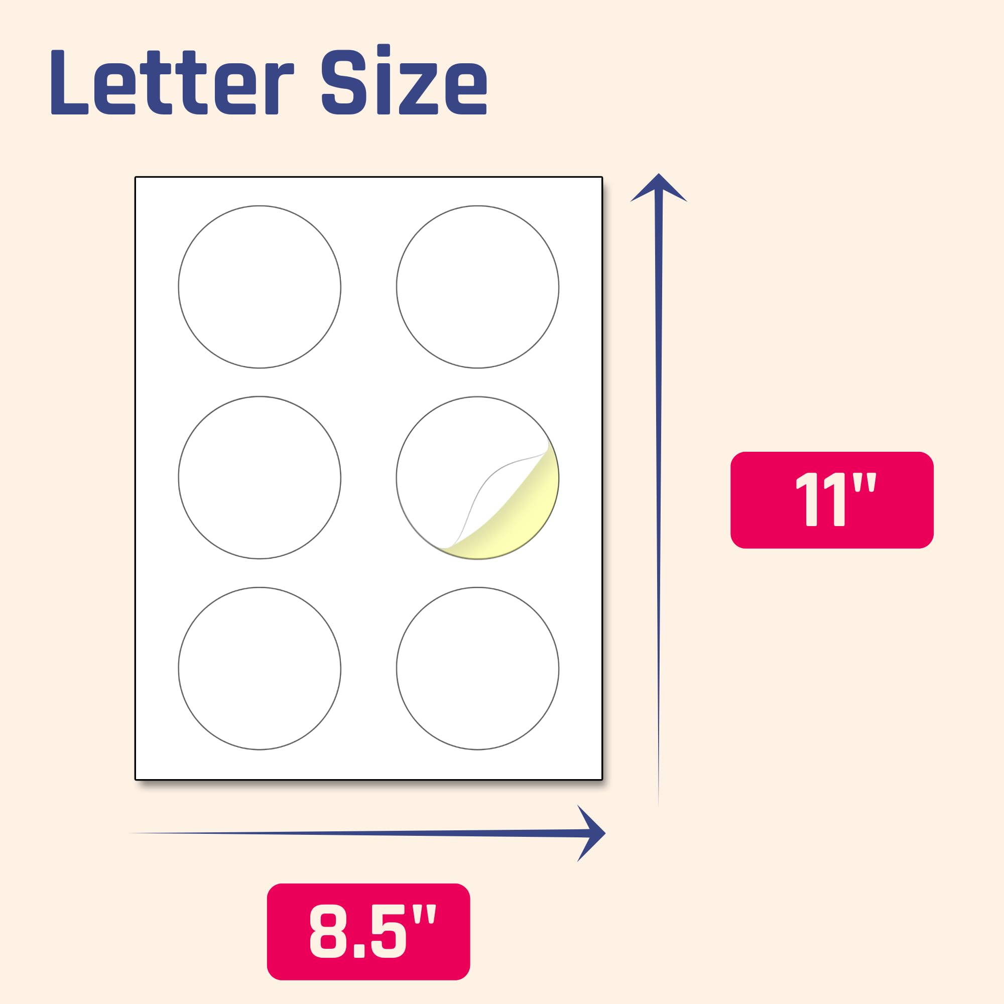 Snapklik.com : 30 Sheets - 3 Inch Round Labels, White Printable Circle ...