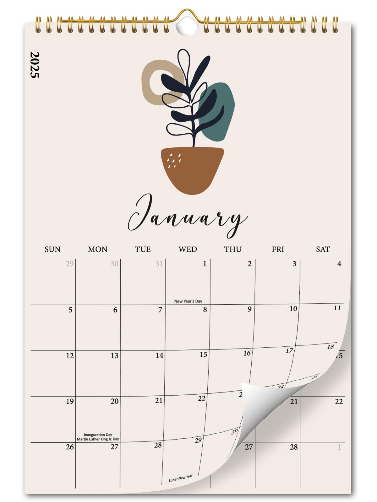Amazon.com: 2025 Wall Calendar - Boho Calendar from January 2025 to ...