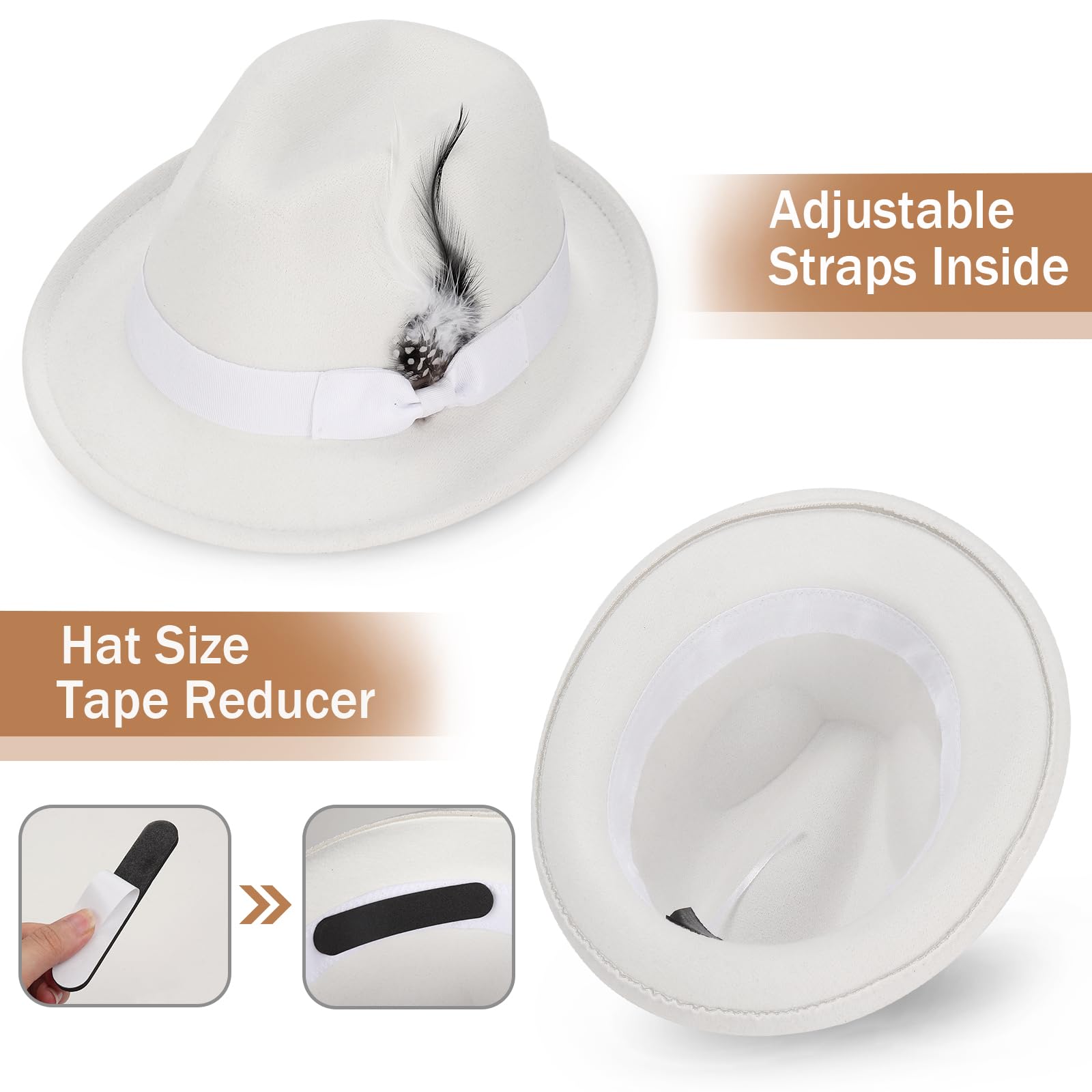 Erogeen 1920s Mens Costume Retro Gatsby Gangster Accessories Set Fedora ...