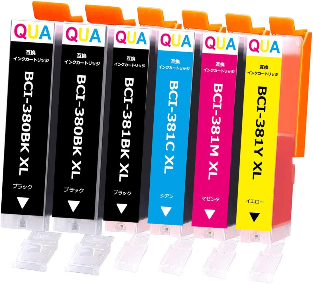Amazon.co.jp: キャノン Canon 381 380互換 インクカートリッジ BCI-380XLBKx2 BCI-381XLBK BCI-381XLC BCI-381XLM BCI ...