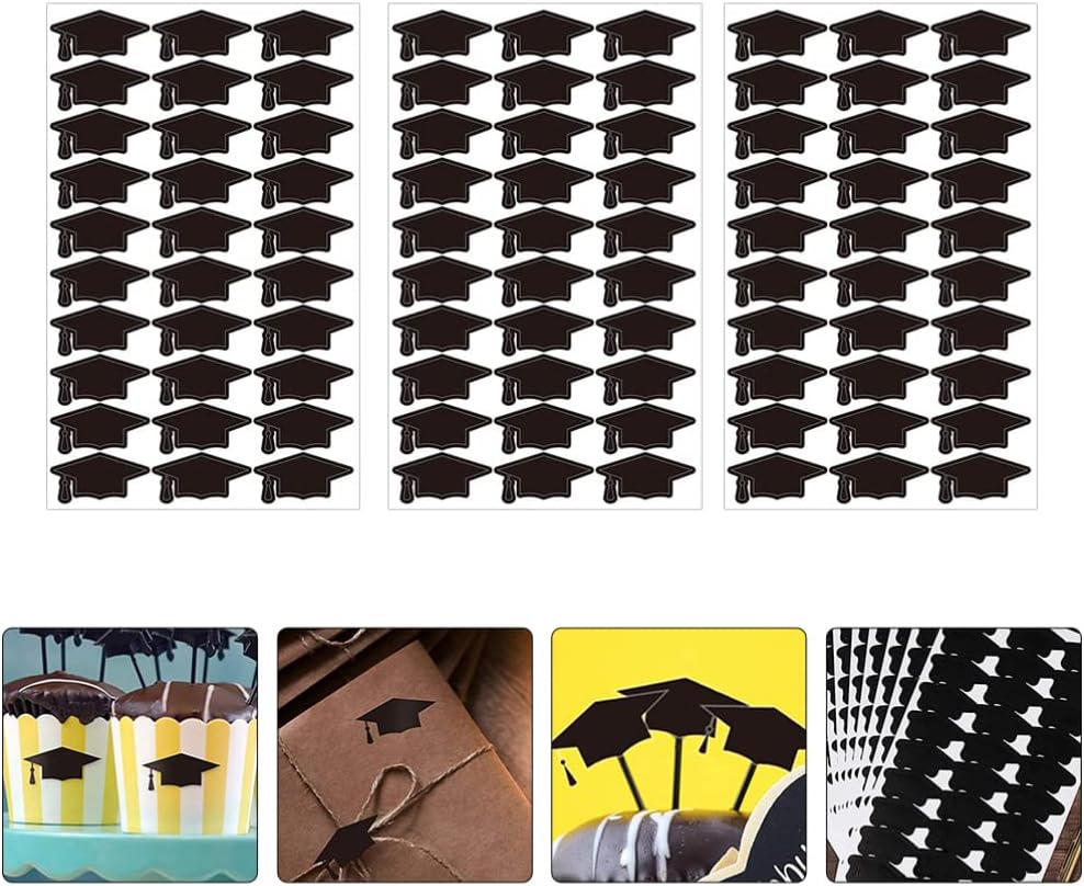 Toyvian 6 Sheets Graduation Cap Stickers 2022 Graduation Stickers Class ...