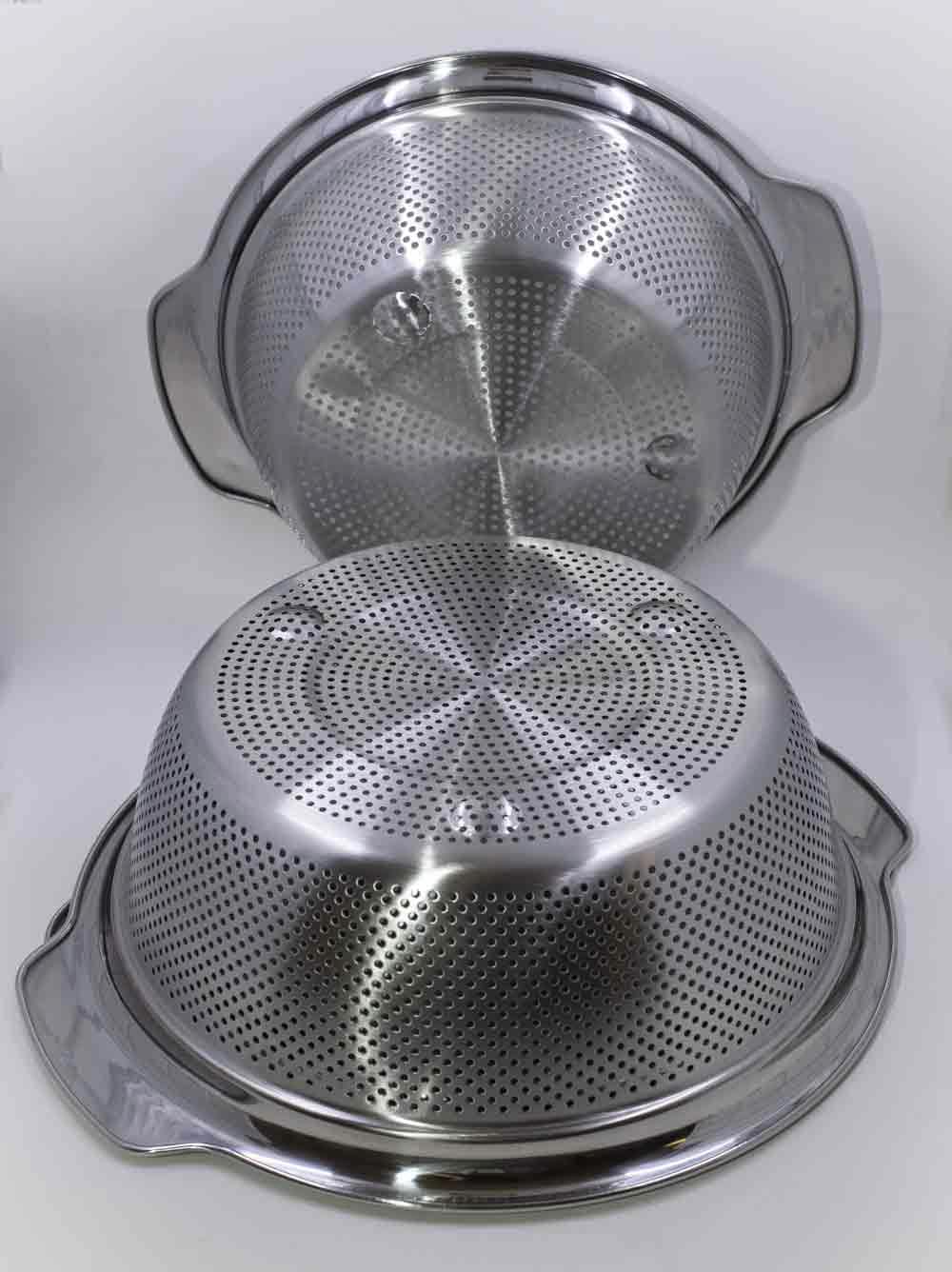 Amazon.com: POJORY 18/8 Stainless Steel Colander Set of 3, Easy Grip ...