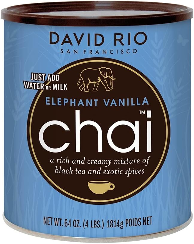 David Rio Elephant Vanilla Chai, 4 lb. Lata : Amazon.com.mx: Alimentos ...