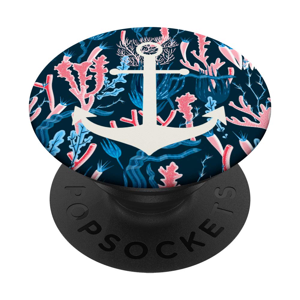 Navy Blue And Pink Anchor