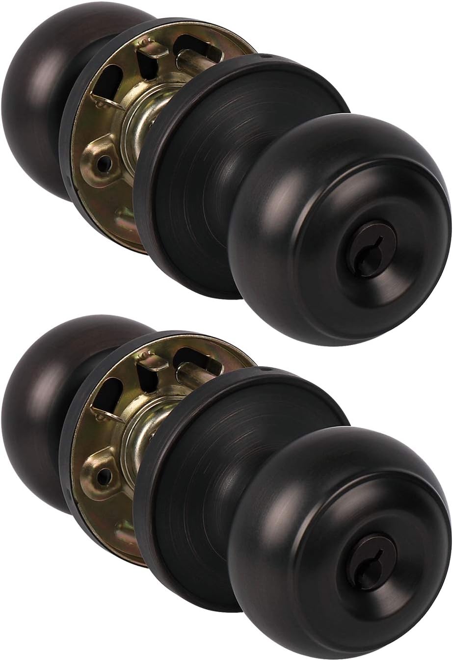 KNOBWELL 2 Pack Exterior Entry Door Knobs with Keys, Door Knob with ...