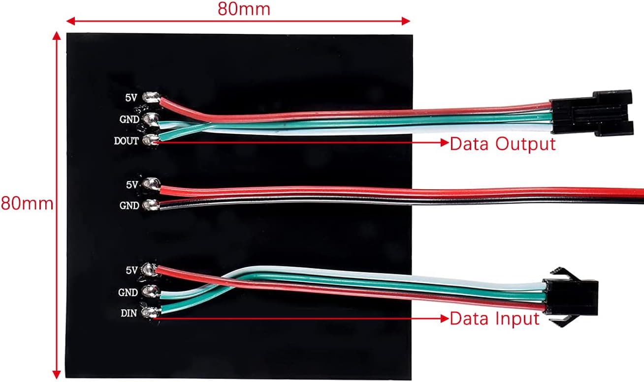 Buy DIYmall WS2812B 5050 8X8 Flexible LED Panel Matrix WS2812 RGB Dream ...