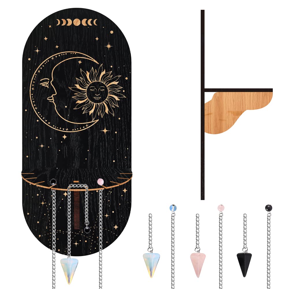 Amazon.com: CRASPIRE Small Crystal Shelf Sun and Moon Black Crystal ...