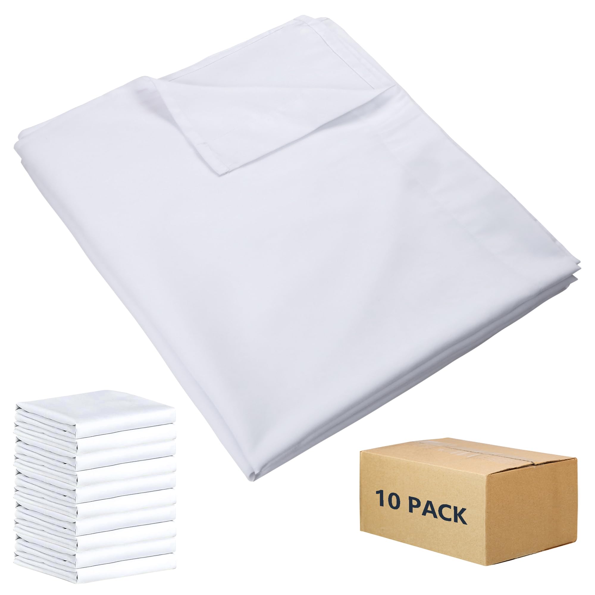 Amazon.com: ZPECC Flat Sheets Only - 10 Pack Soft Microfiber Top Sheets ...